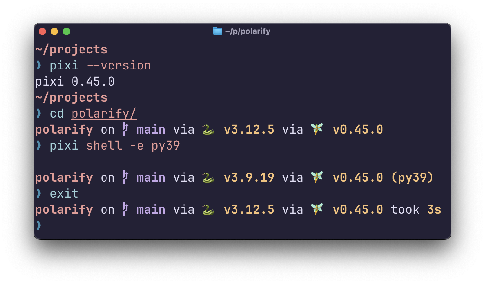 Starship - Pixi by prefix.dev